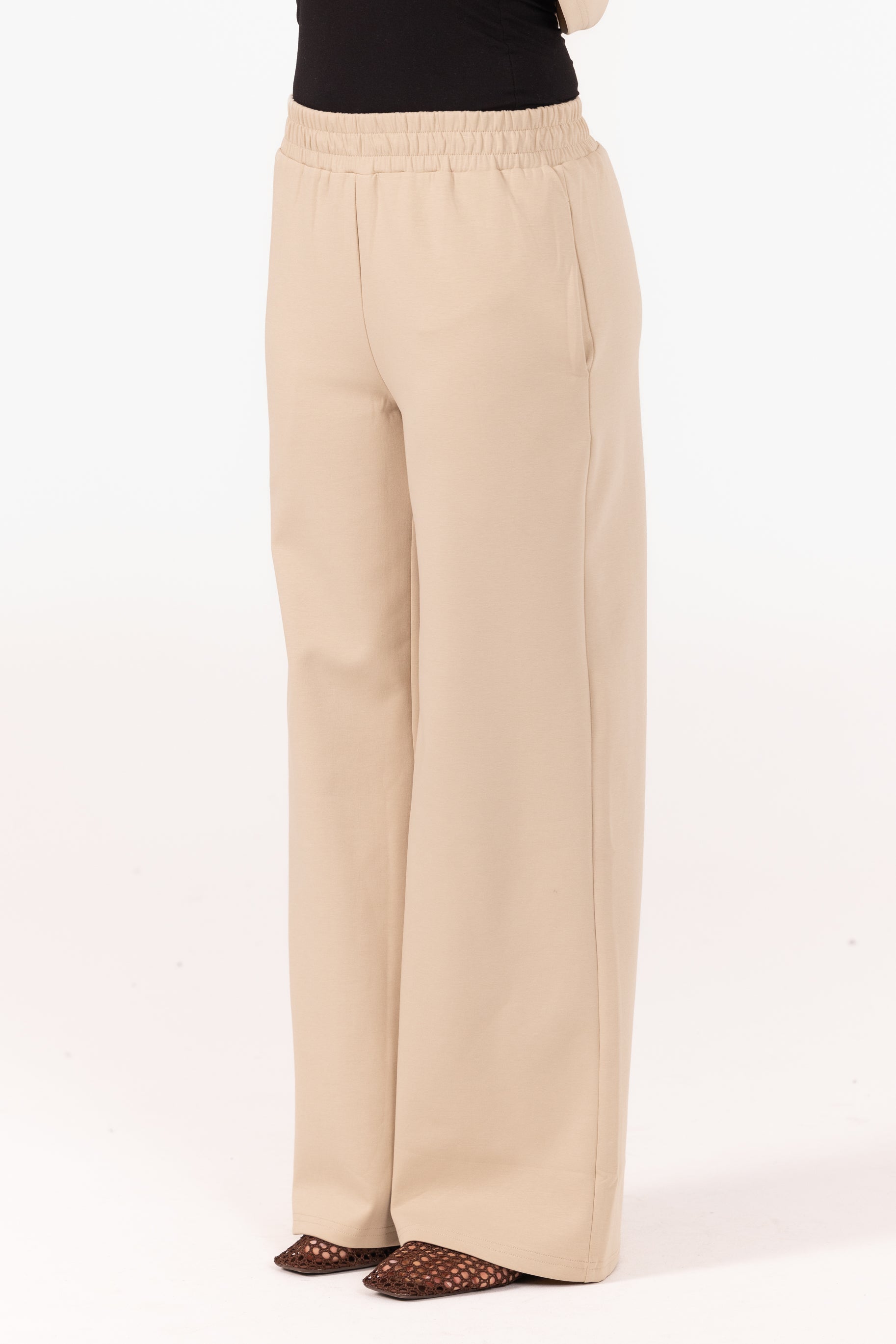 Cotton Contour Pants - Light Taupe
